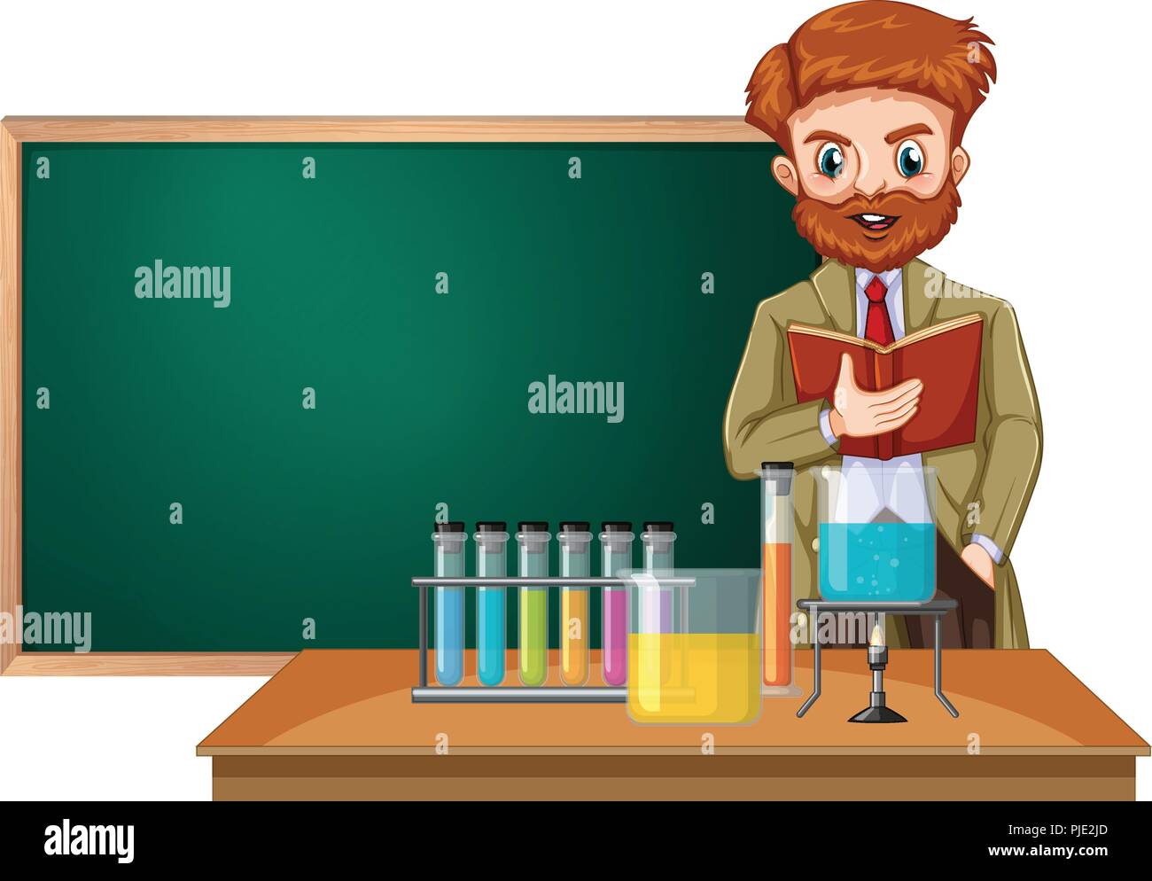 A science teacher in classroom illustration Stock Vector Image & Art ...