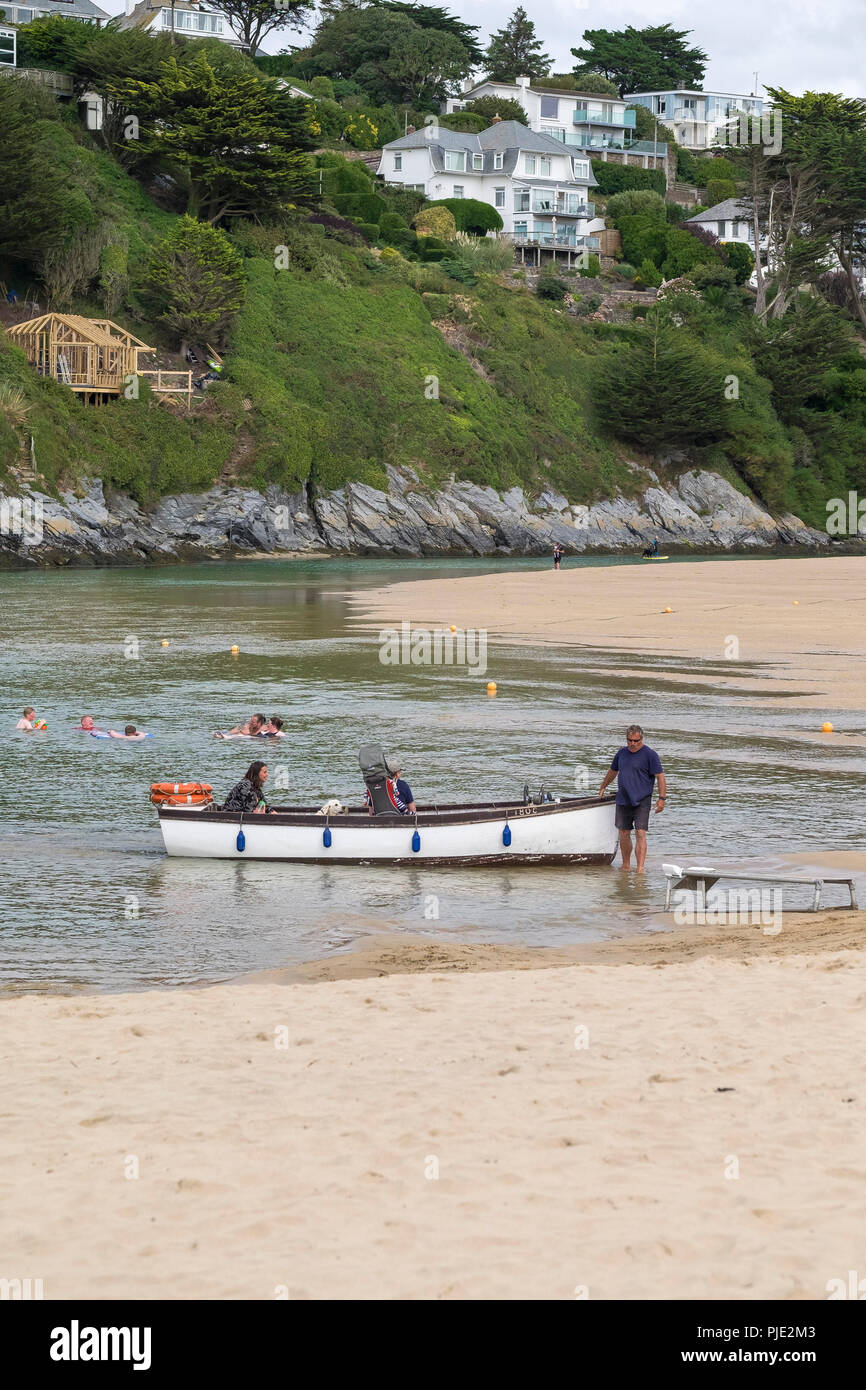 The River Gannel Ferry at Crantock Beach in Newquay Cornwall Stock ...