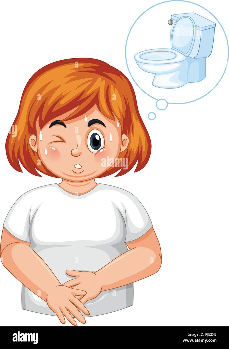 Girl with diabetes frequent urination illustration Stock Vector Image ...