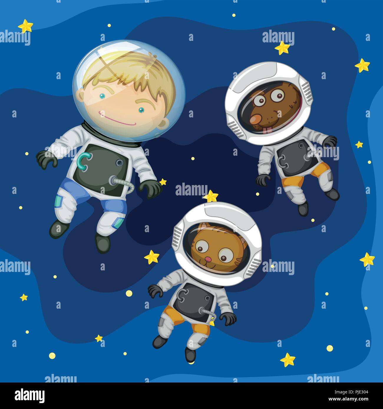 An astronaut and pet in space illustration Stock Vector Image & Art - Alamy