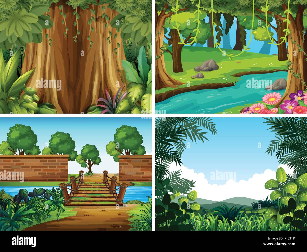 A set of nature landscape illustration Stock Vector Image & Art - Alamy