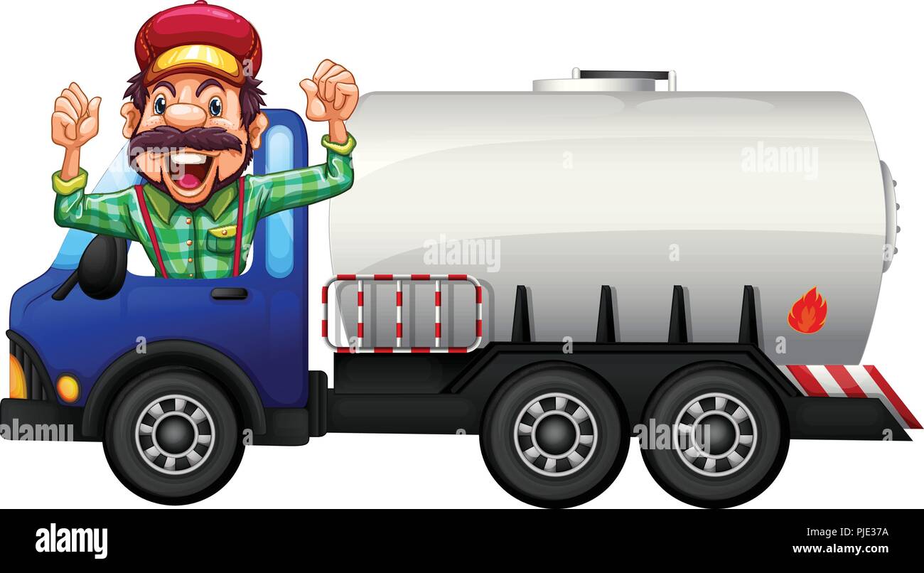 A Tank truck and driver illustration Stock Vector Image & Art - Alamy