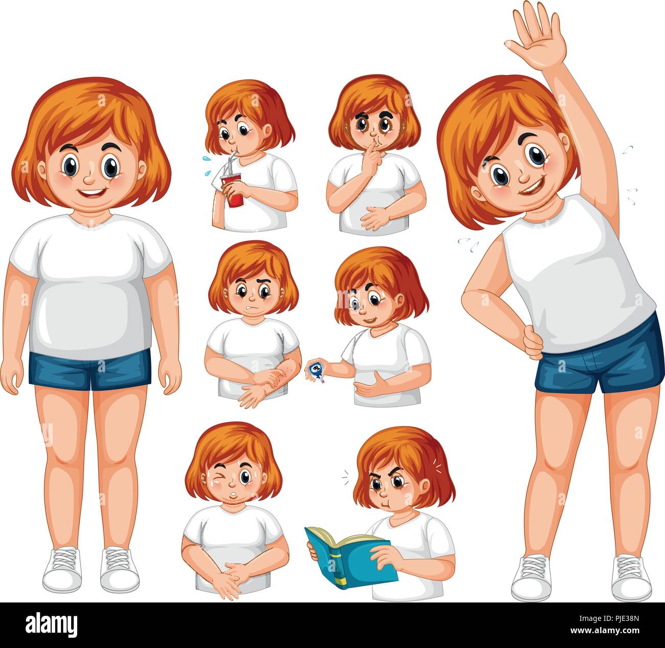 Girl with diabetes exercise illustration Stock Vector Image & Art - Alamy