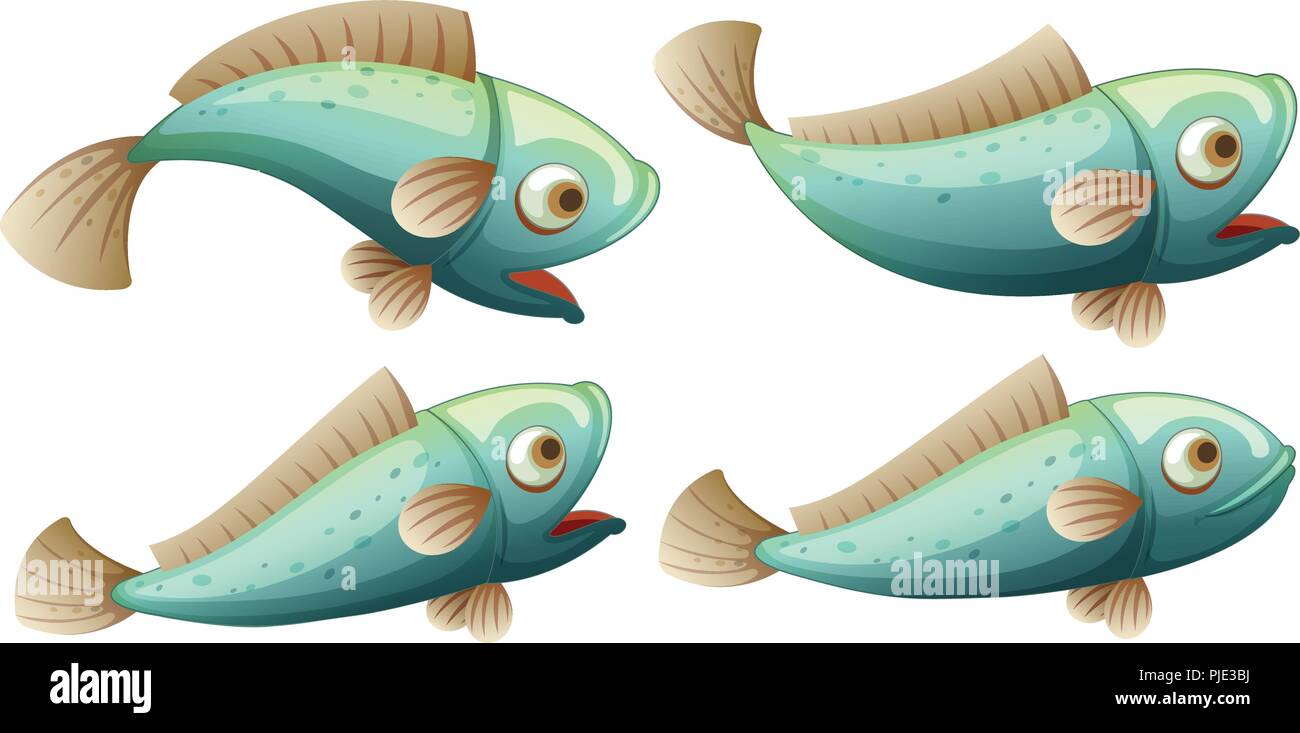 A set of fish on whitr background illustration Stock Vector Image & Art ...