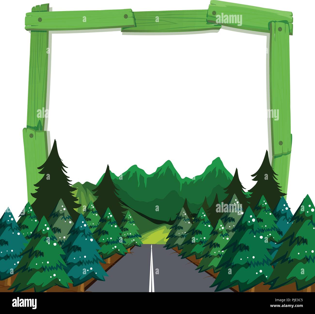 A forest wooden frame illustration Stock Vector Image & Art - Alamy