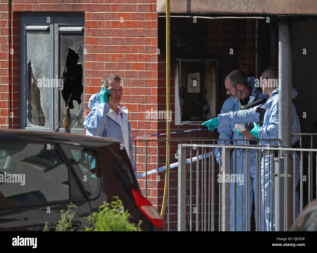 The aftermath of a house fire, which broke out in the early hours of ...
