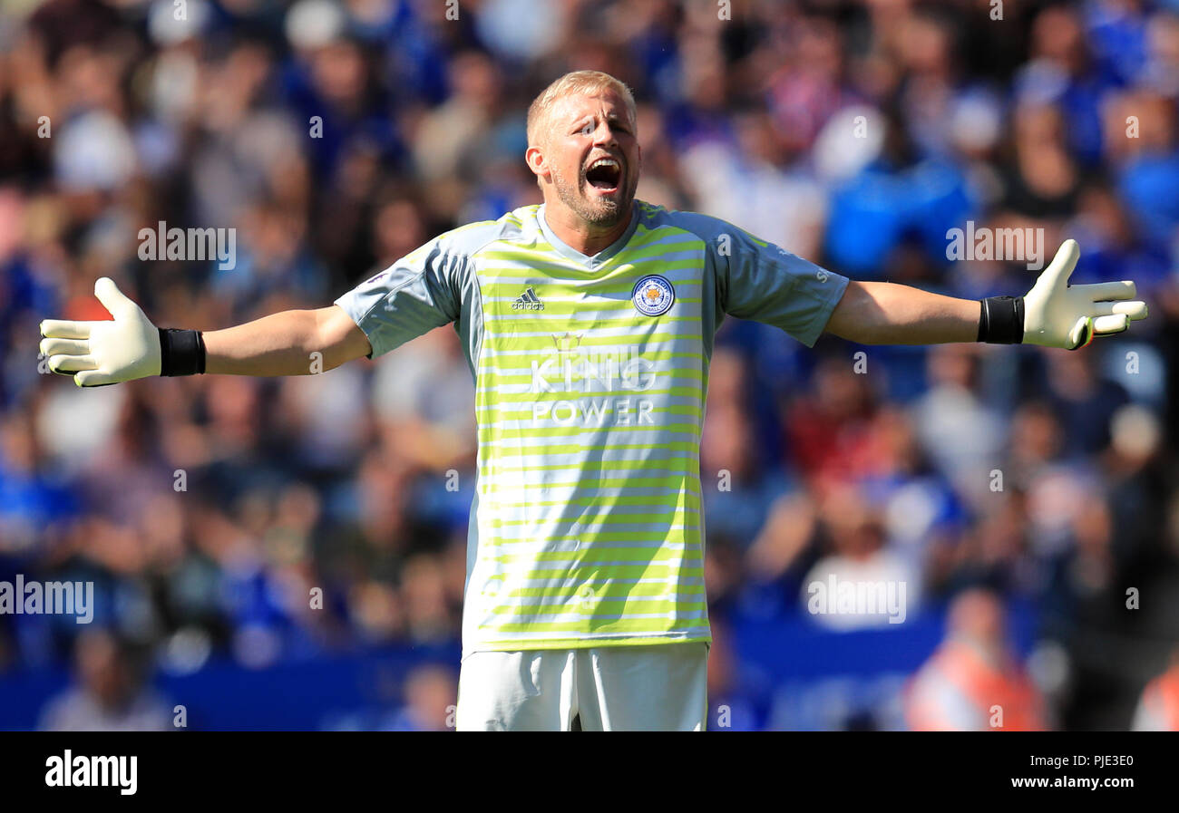 Leicester City goalkeeper Kasper Schmeichel Stock Photo - Alamy