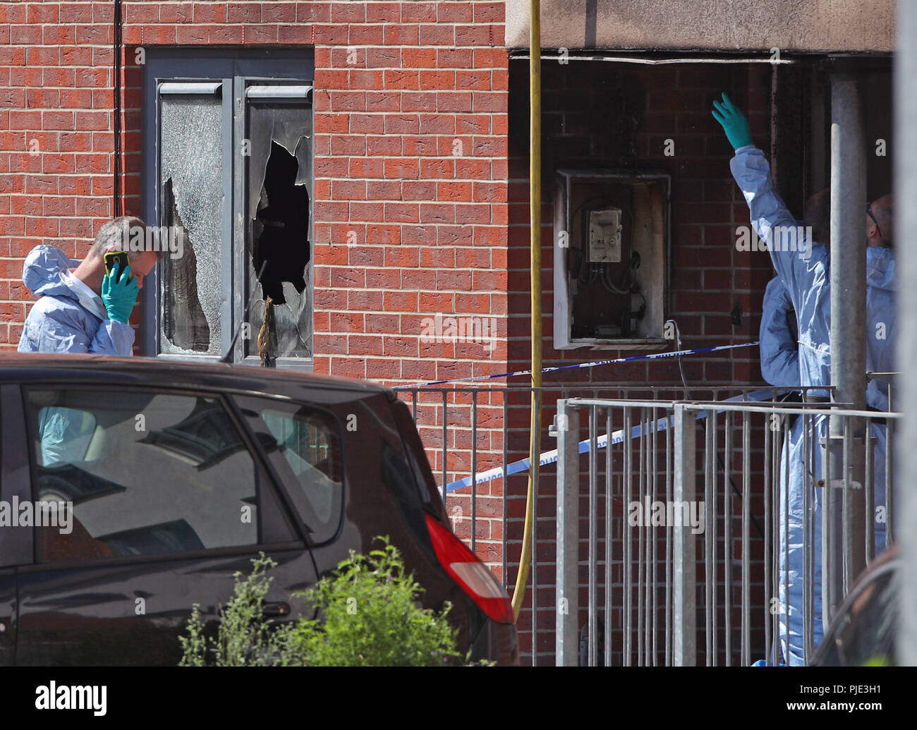 The aftermath of a house fire, which broke out in the early hours of ...