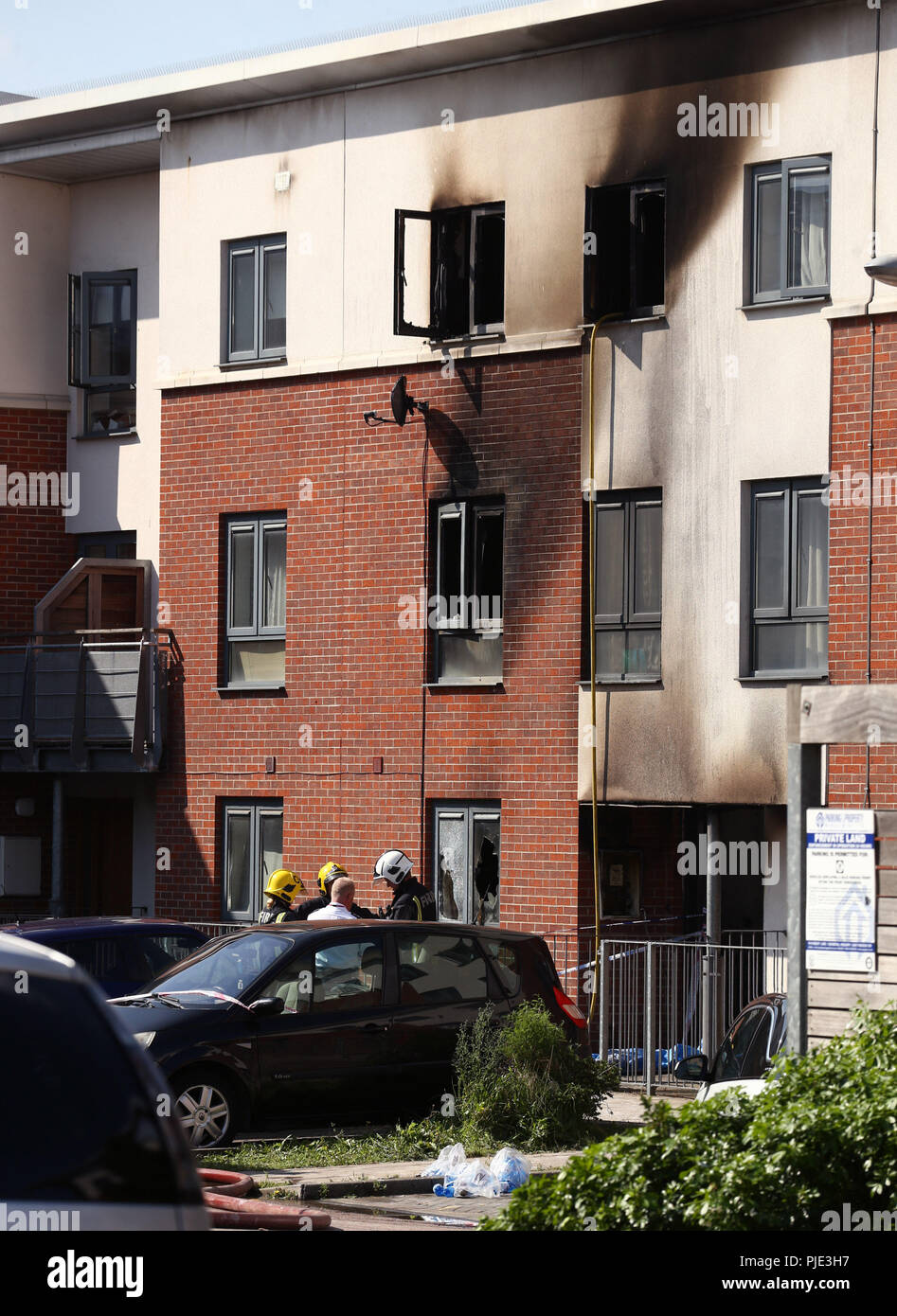 The aftermath of a house fire, which broke out in the early hours of ...