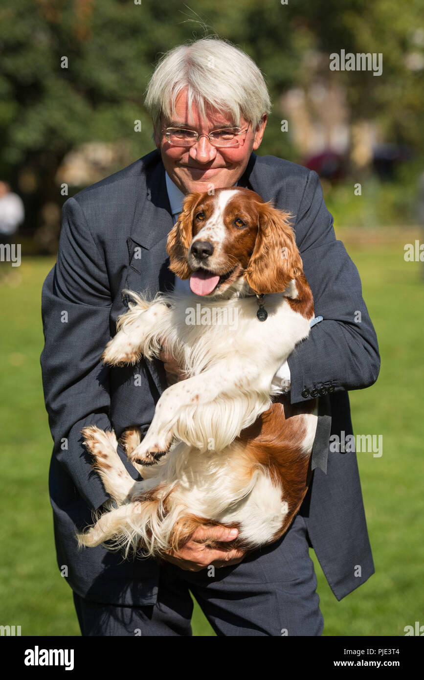 EDITORIAL USE ONLY Andrew Mitchell MP with second place winner Scarlet ...