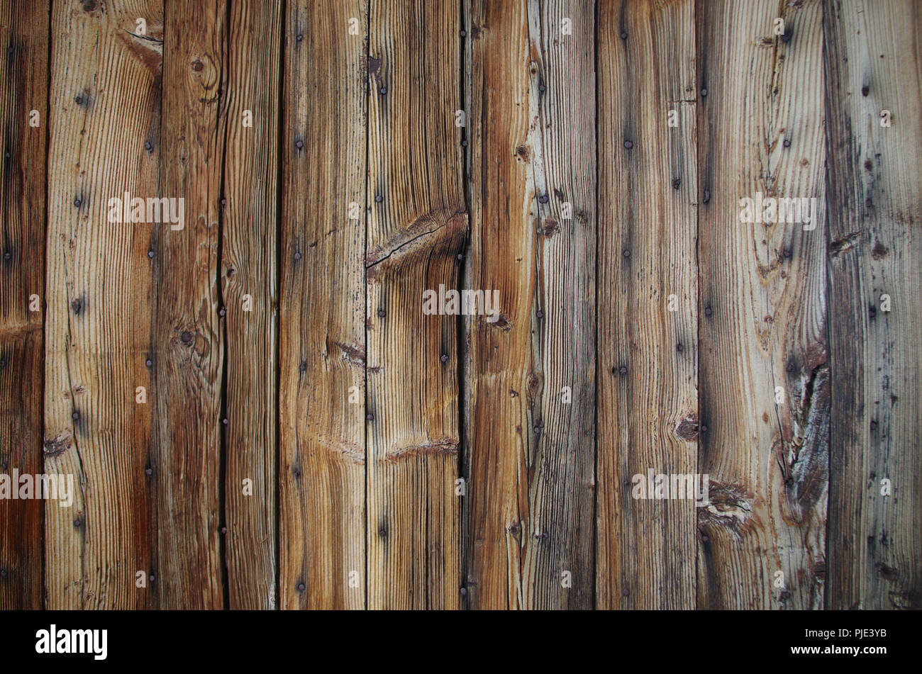 Background: Old rustic wooden plank with nails Stock Photo - Alamy