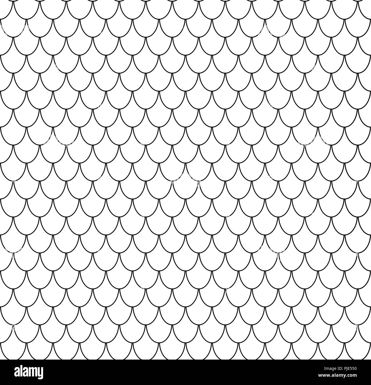 Geometric fish scales chinese seamless pattern. Wavy roof tile ...
