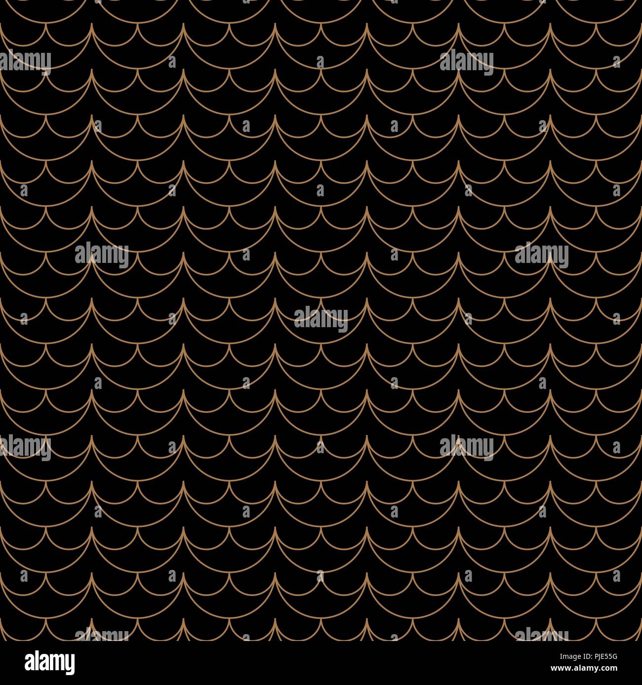 Geometric fish scales chinese seamless pattern. Wavy roof tile ...