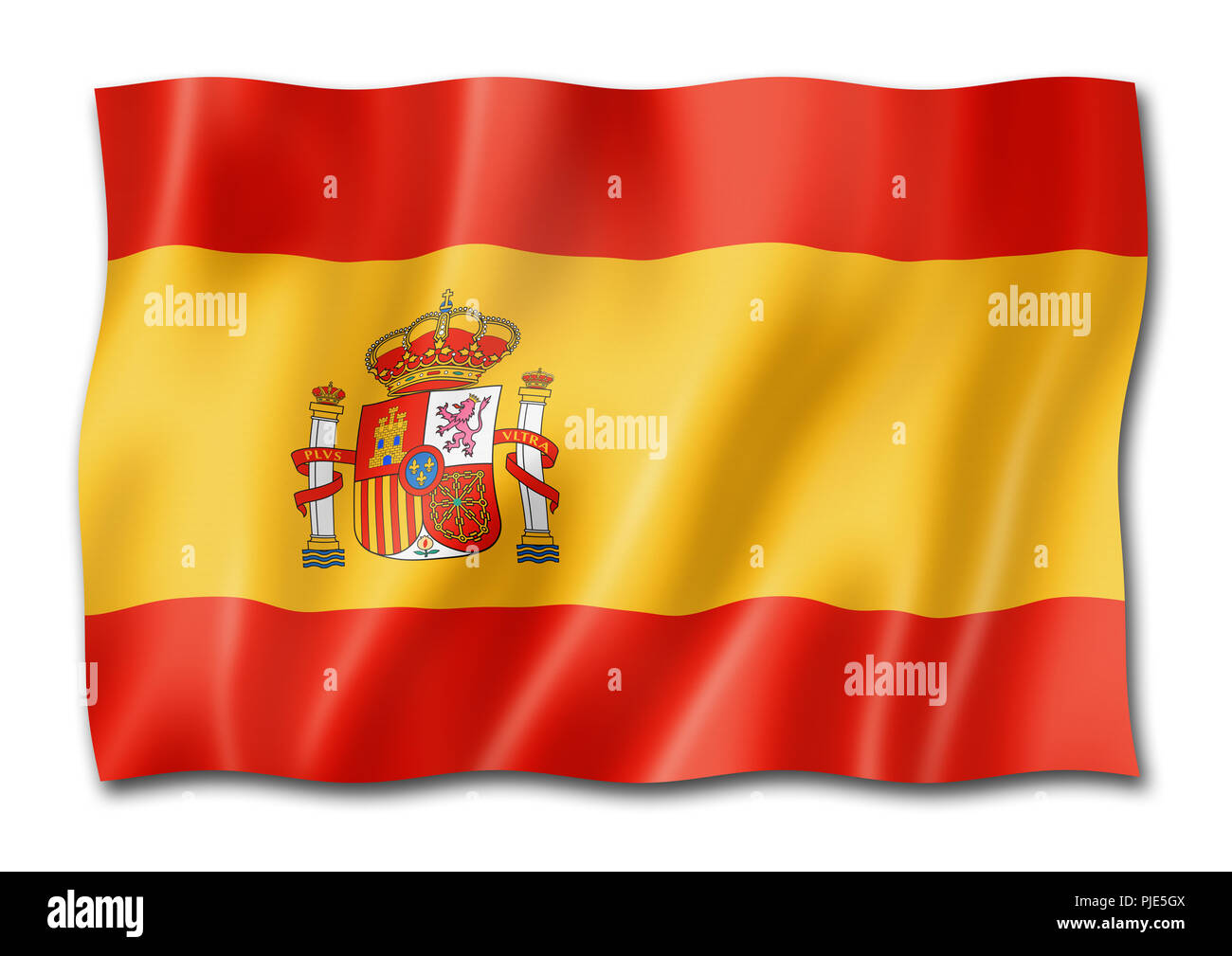 Spain flag, three dimensional render, isolated on white Stock Photo - Alamy
