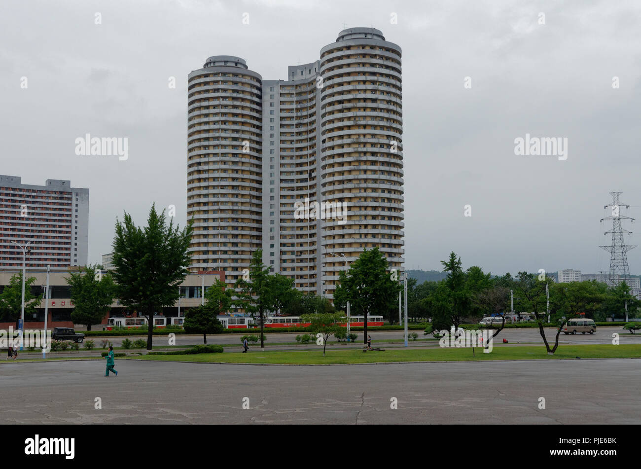 Large blocks of accommodation in central Pyongyang showing signs of ...