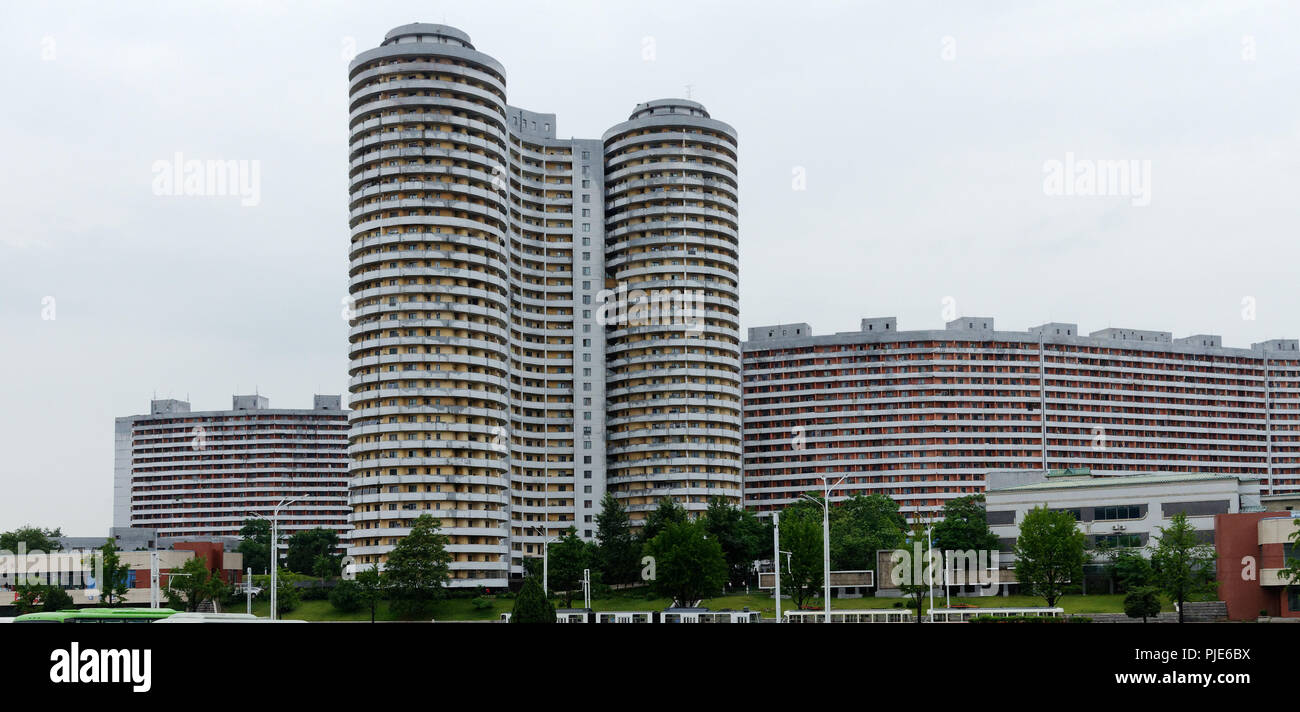 Large blocks of accommodation in central Pyongyang showing signs of ...