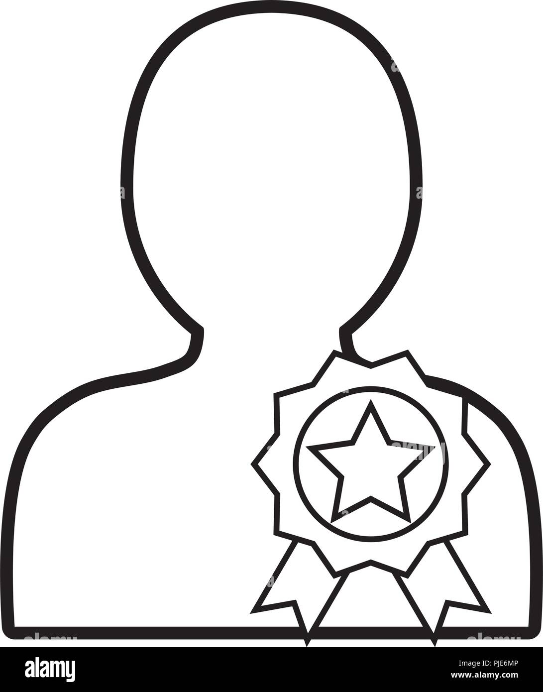 avatar man and medal icon over white background, vector illustration ...