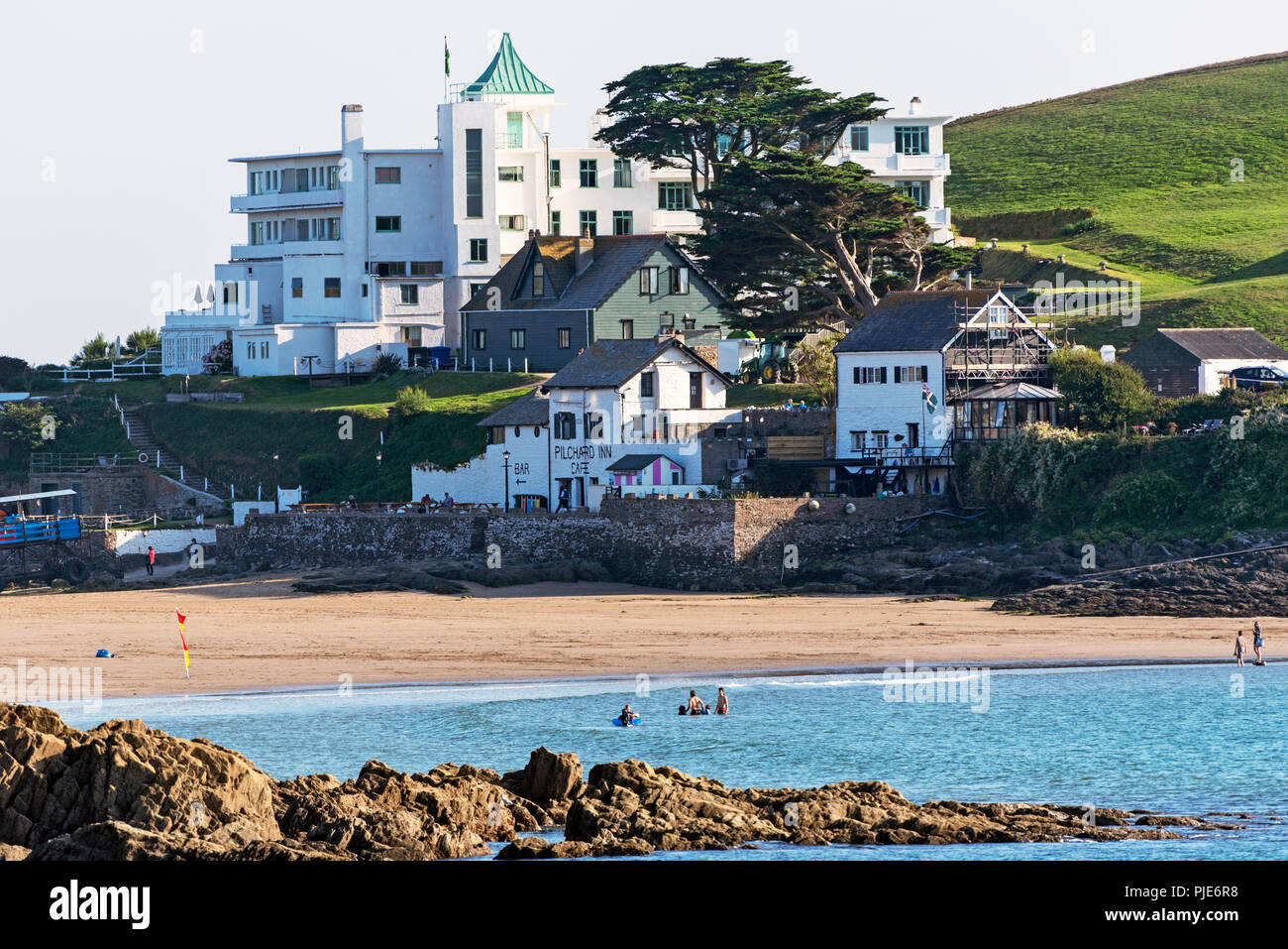 Burgh Island hotel viewed from the west. South Devon, England, UK Stock ...