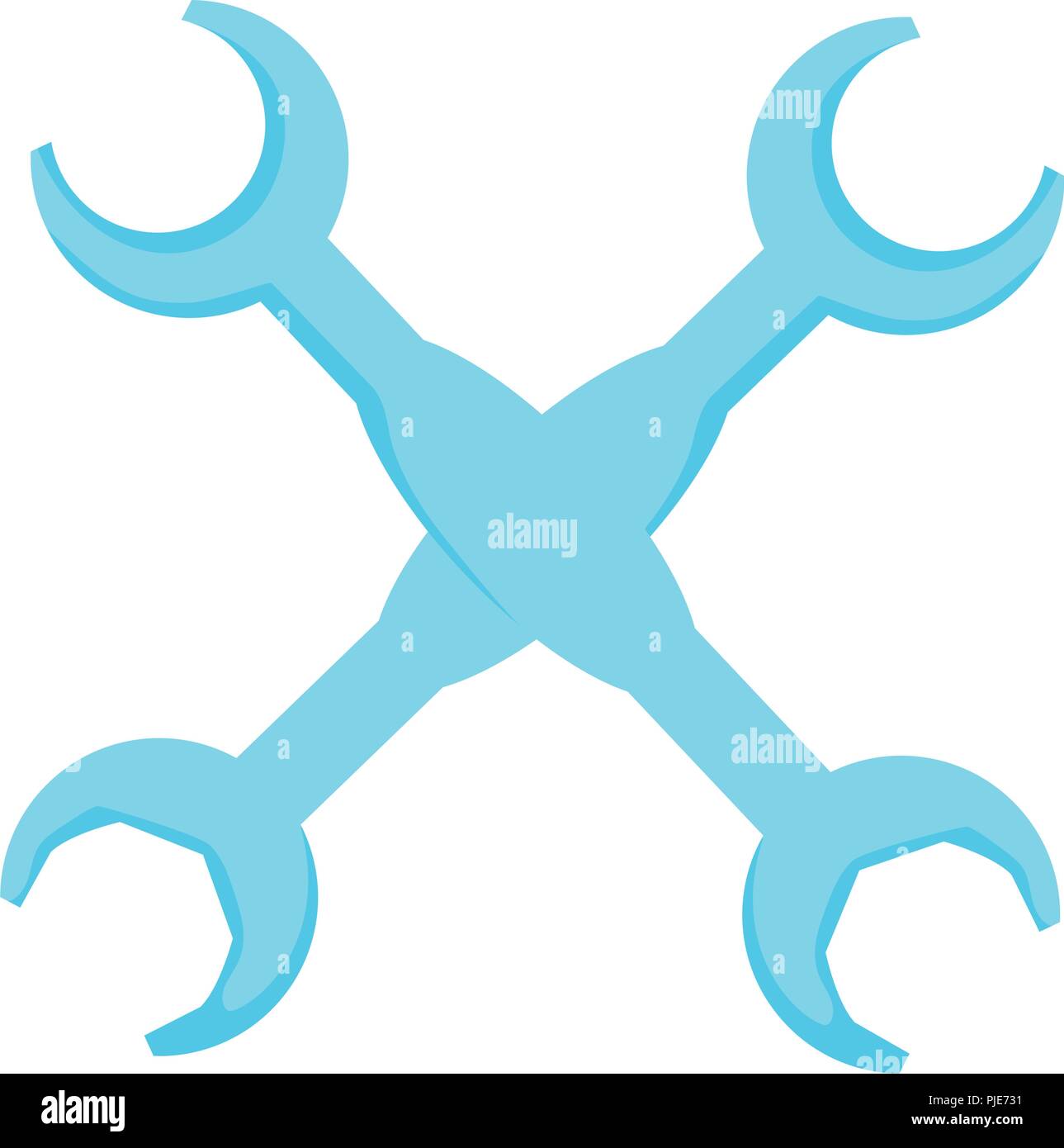 wrench tool crossed over white background, vector illustration Stock ...