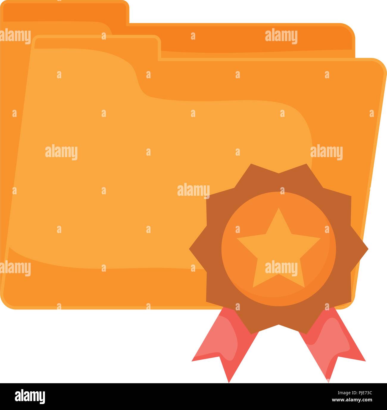 folder and medal icon over white background, vector illustration Stock ...