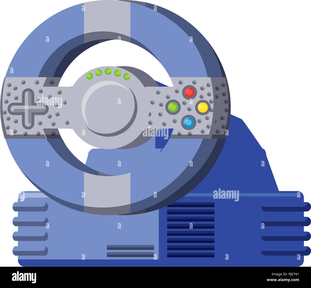 gaming steering wheel icon over white background, vector illustration ...