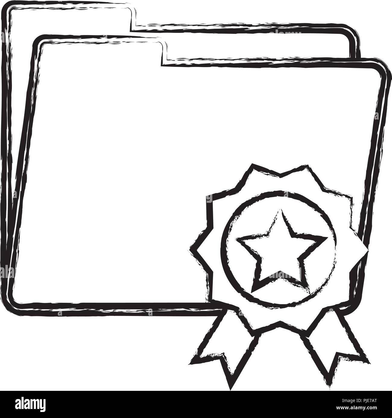 folder and medal icon over white background, vector illustration Stock ...