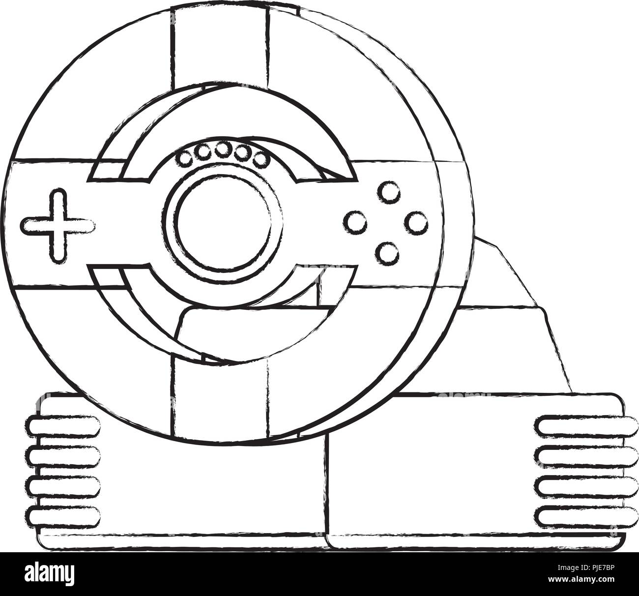 gaming steering wheel icon over white background, vector illustration ...