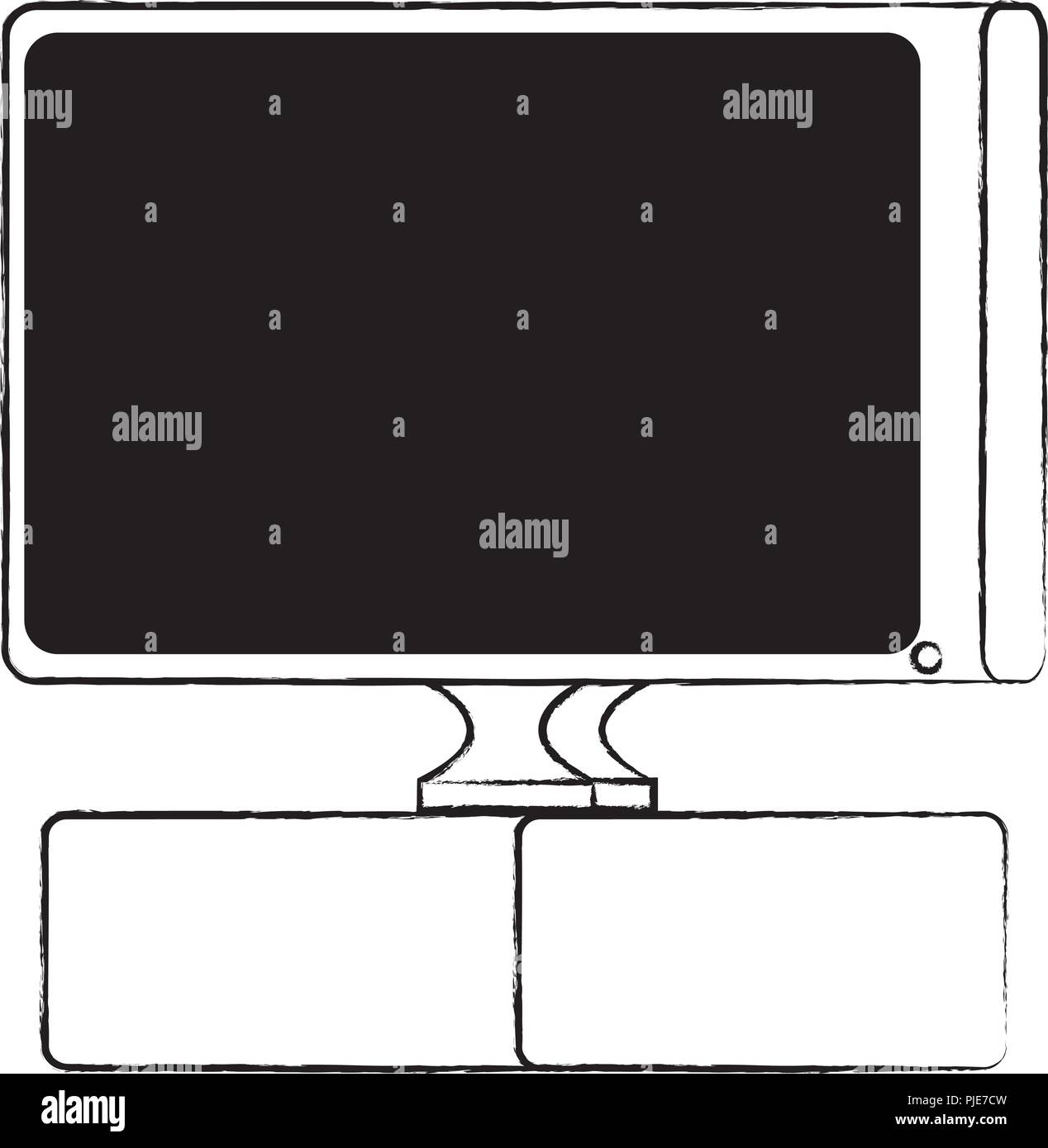 computer monitor icon over white background, vector illustration Stock ...