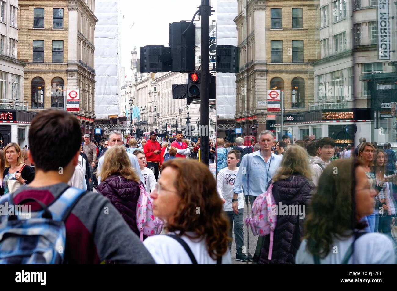 A busy and crowded West End street of London England UK Stock Photo - Alamy