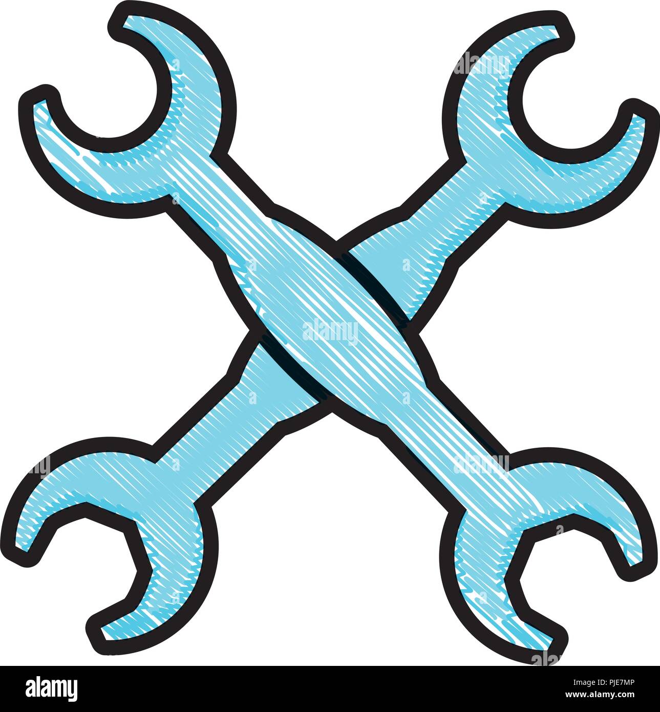 wrench tool crossed over white background, vector illustration Stock ...