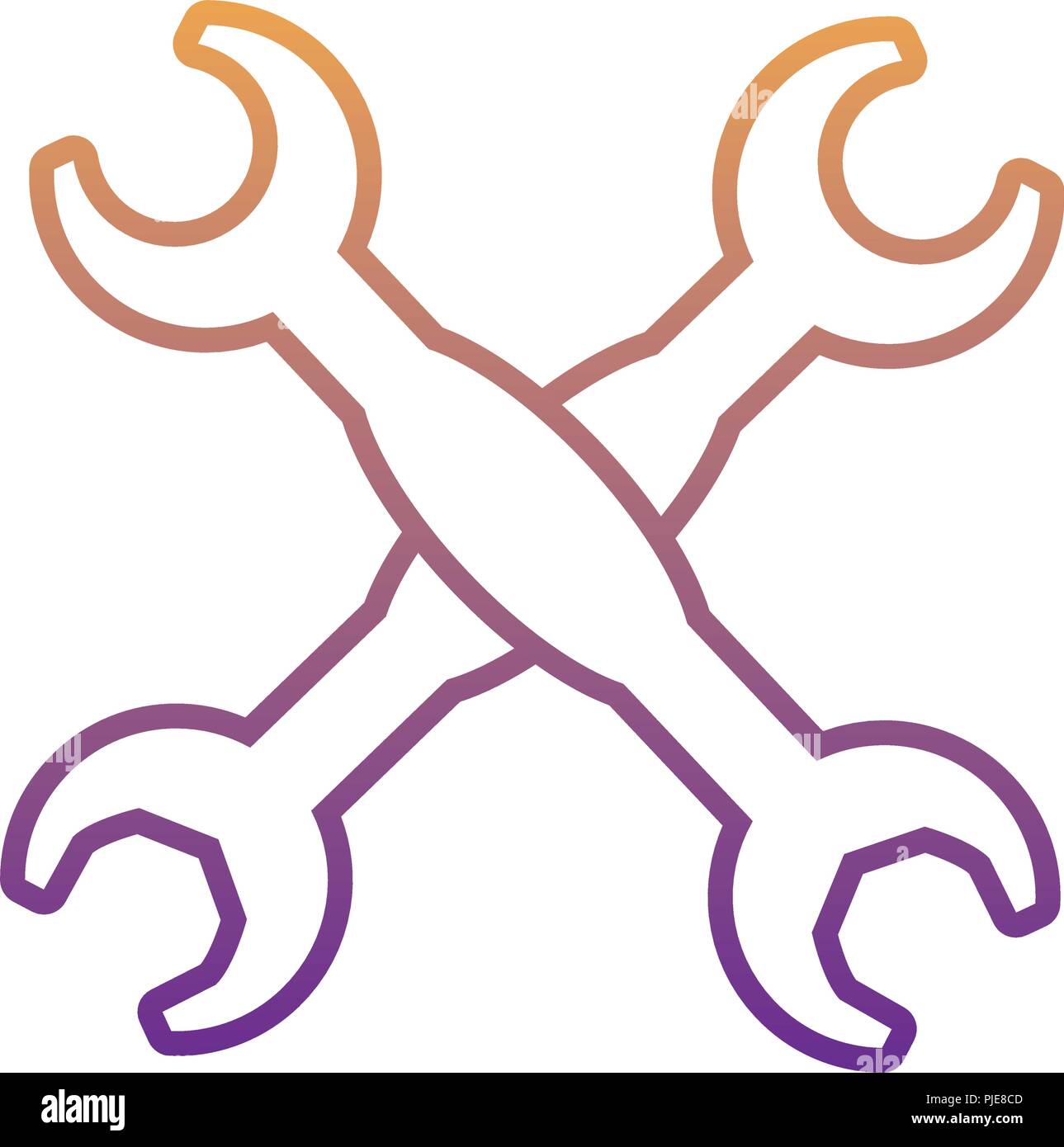 wrench tool crossed over white background, vector illustration Stock ...