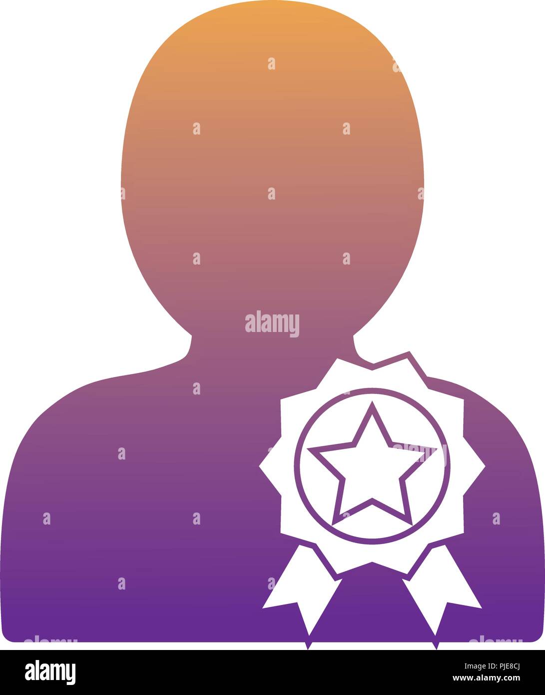 avatar man and medal icon over white background, vector illustration ...