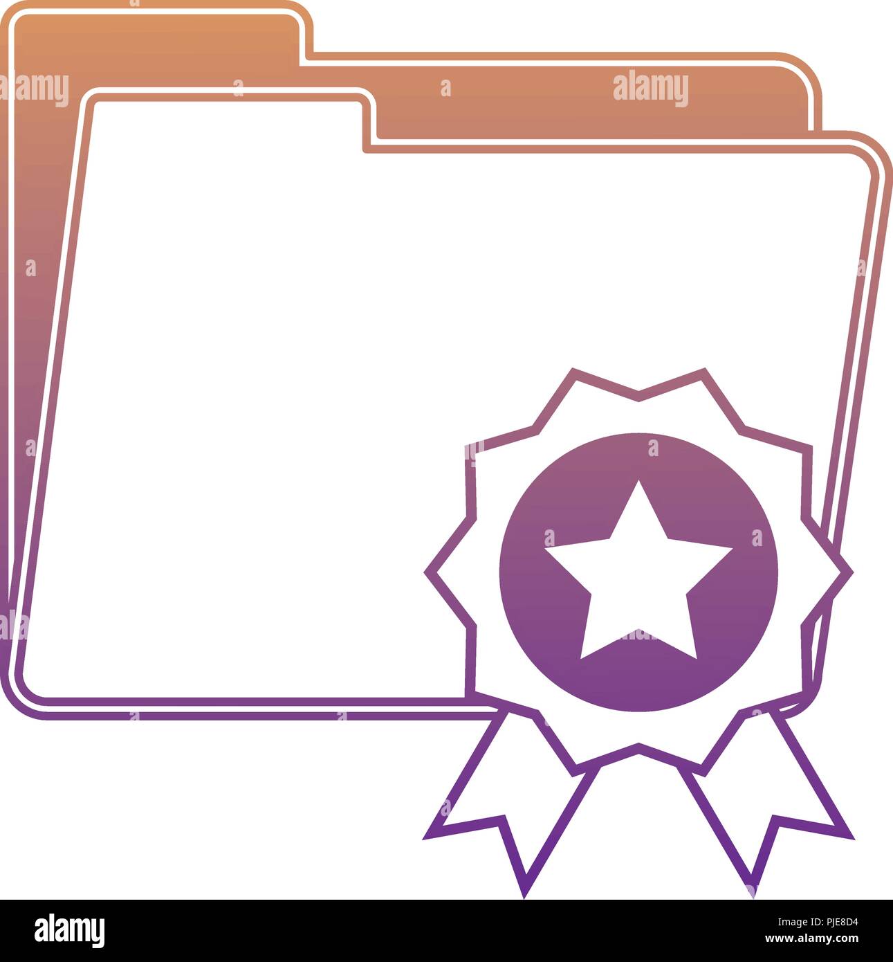 folder and medal icon over white background, vector illustration Stock ...