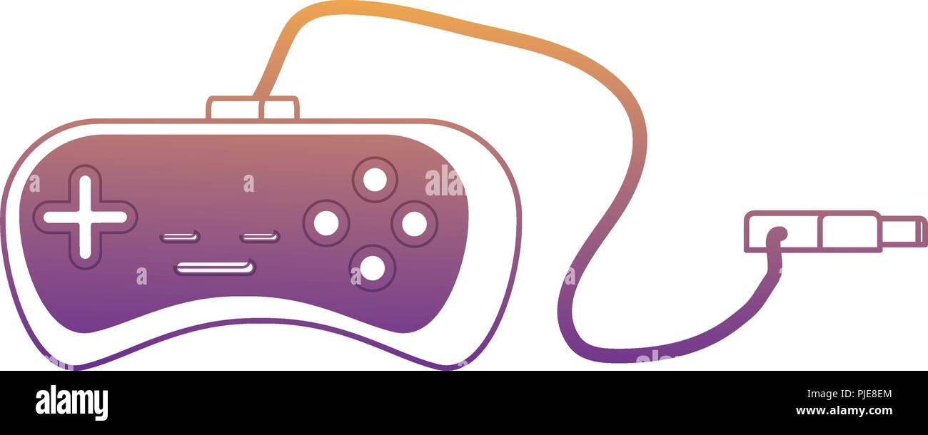 retro game controller icon over white background, vector illustration ...