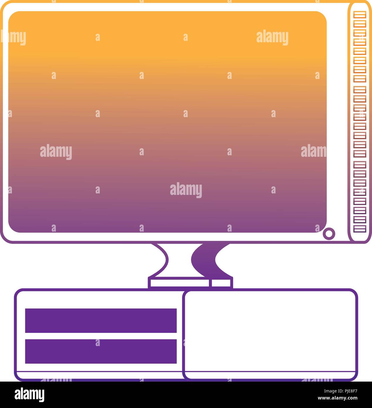 computer monitor icon over white background, vector illustration Stock ...