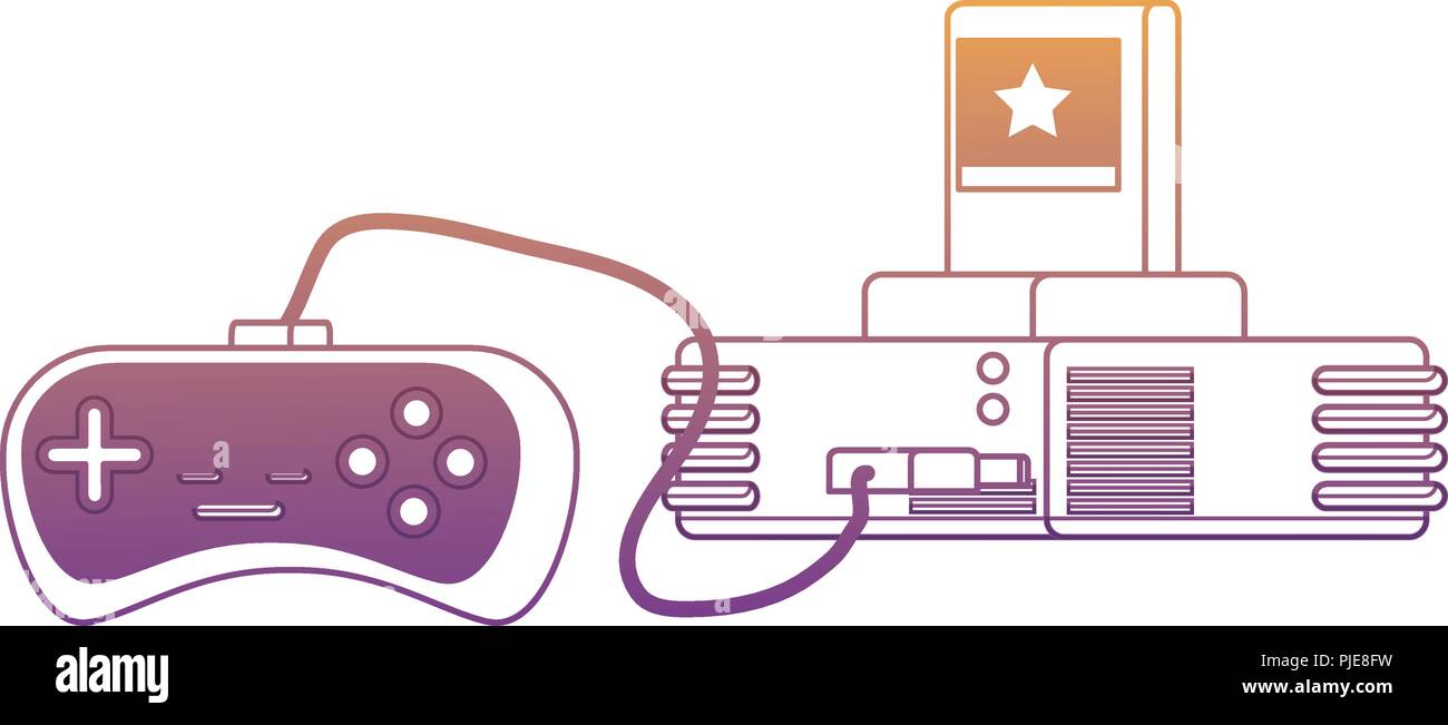 retro game console and controller icon over white background, vector ...