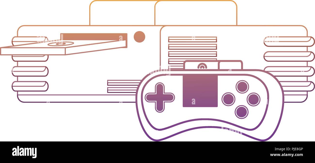 retro game controller and console icon over white background, vector ...