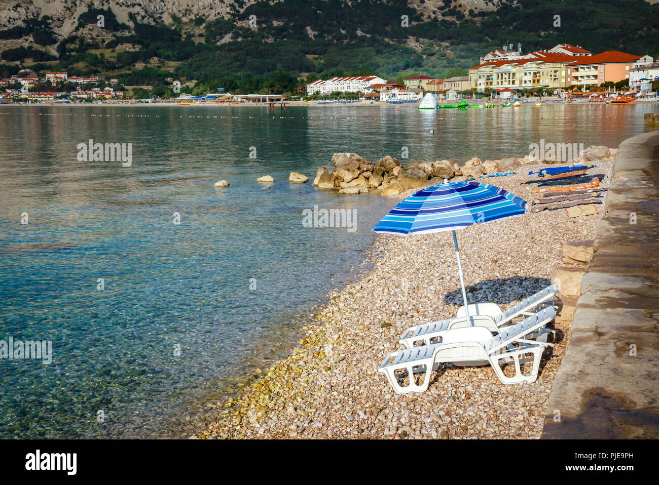 The small seaside resort of Baska on the Croatian island of Krk in the ...