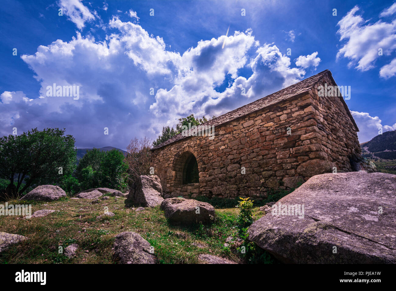 Hermitage of Sant Quirc de Taull, Catalonia, Spain. Romanesque style ...