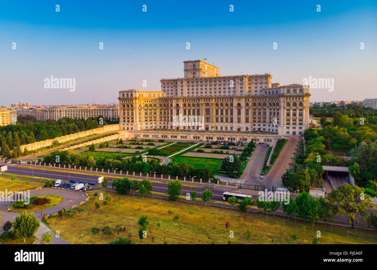 Bucharest palace of parliament aerial hi-res stock photography and ...