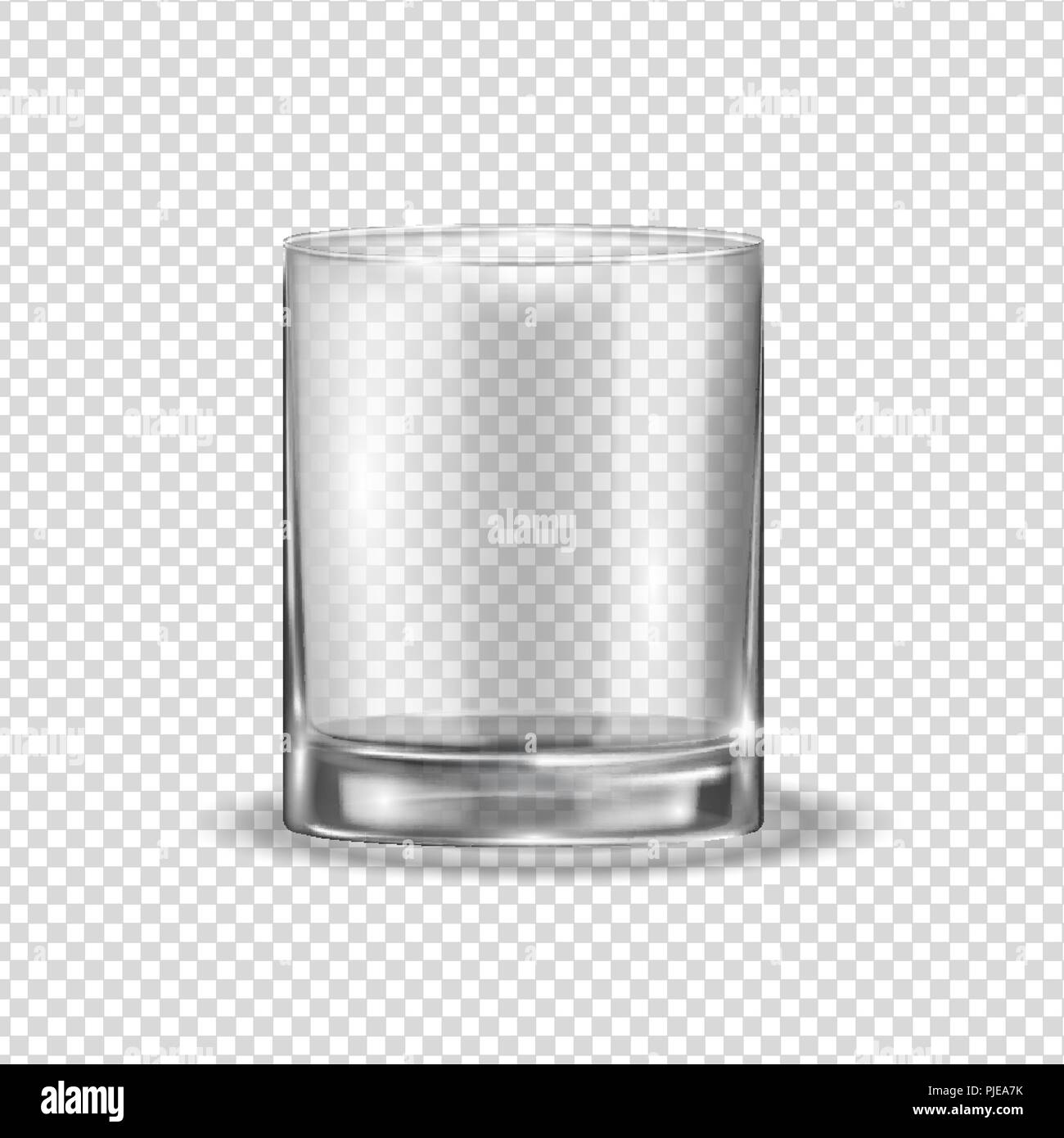 Realistic glassfull transparent shiny glass, on a light abstract Stock ...