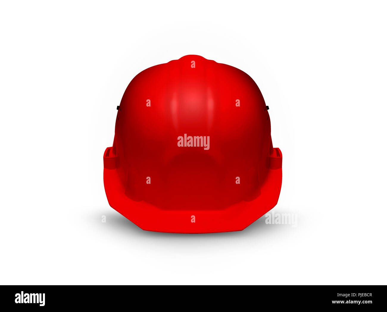 Red Plastic safety helmet isolated on white background Stock Photo - Alamy