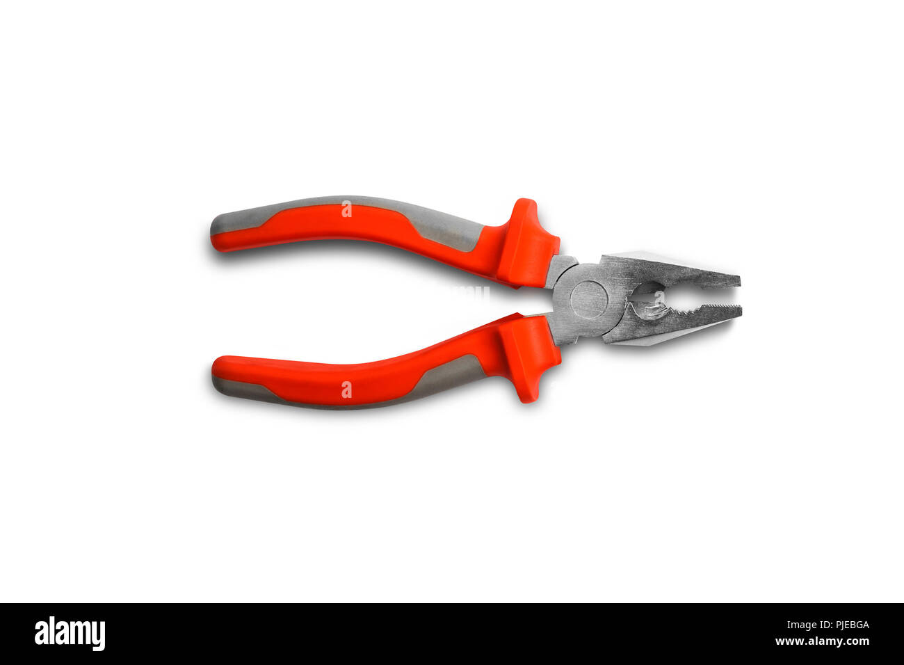 Pliers red and gray color isolated on white Stock Photo - Alamy