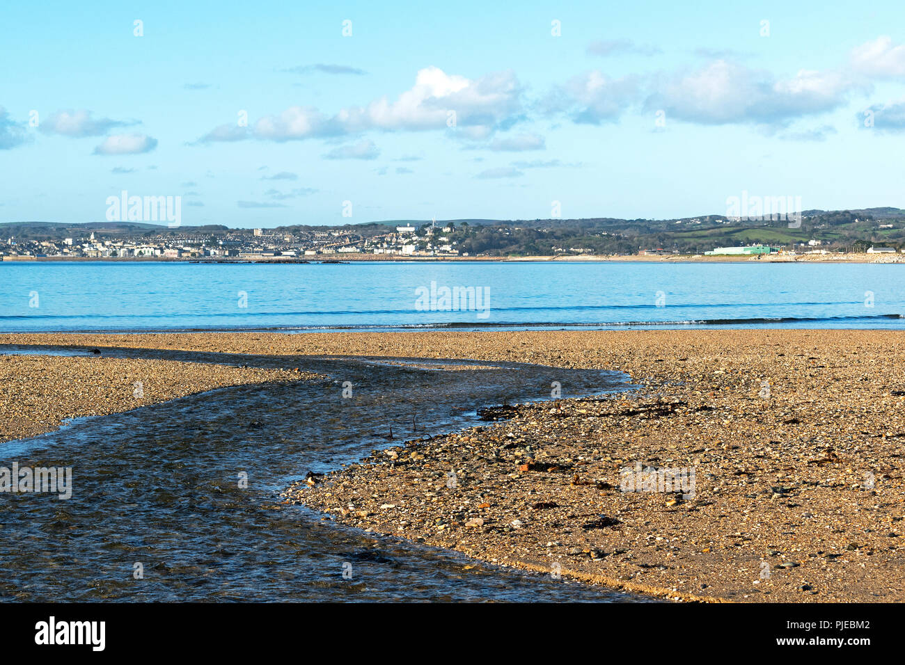 Shingle Beach At Marazion, Cornwall, Uk Stock Photo - Alamy