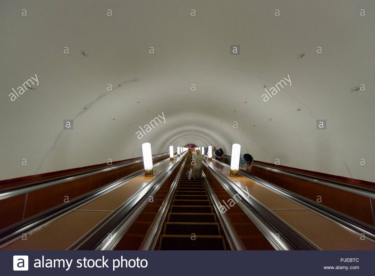 Escalator In Moscow Metro Stock Photos & Escalator In Moscow Metro ...