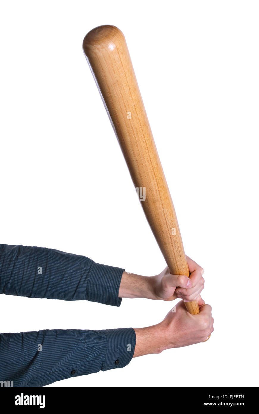 hands with the bat isolated on a white background Stock Photo - Alamy