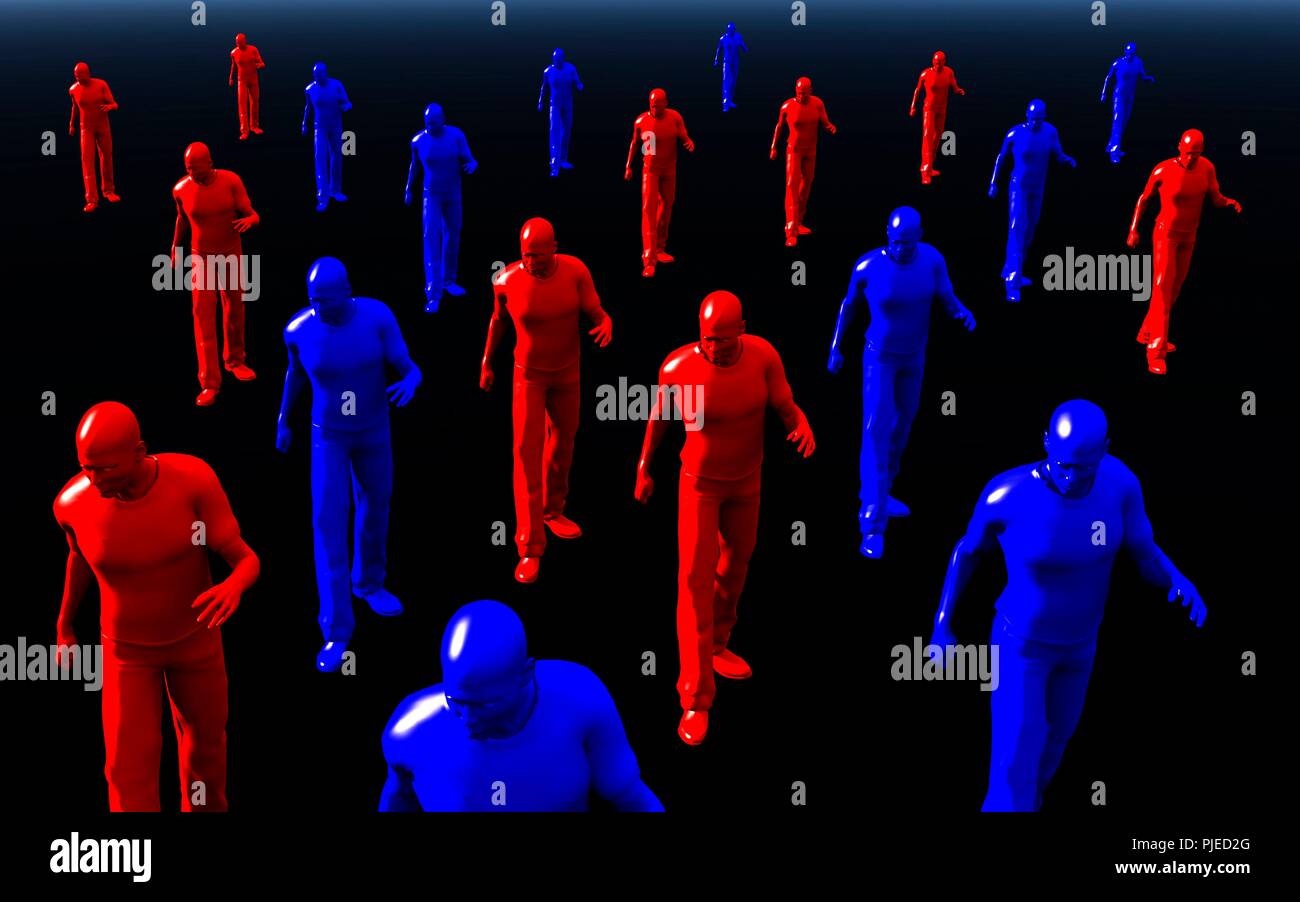 Crowd of Republicans, Red and Democrats, Blue Stock Photo - Alamy