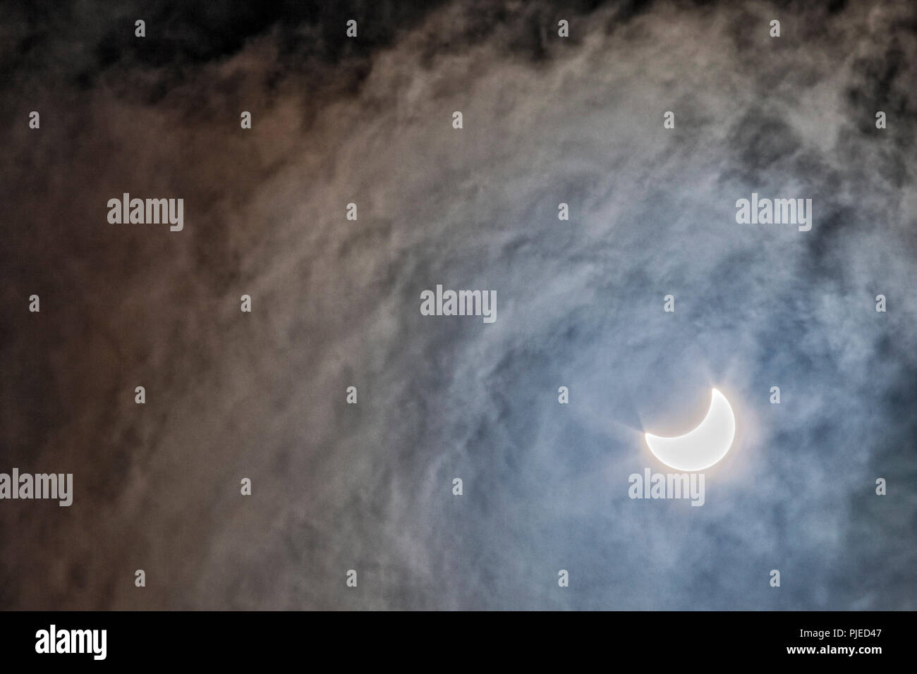 Total eclipse of the sun, shot from Los Angeles, where about .69% of ...