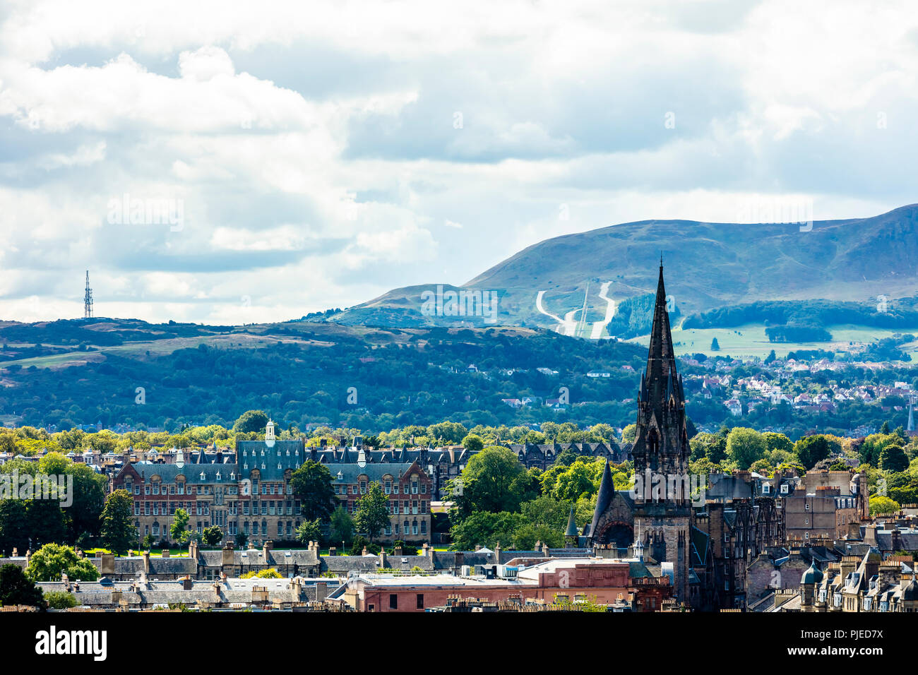 Edinburgh cityscape urban building skyline aerial view from Edinburgh ...