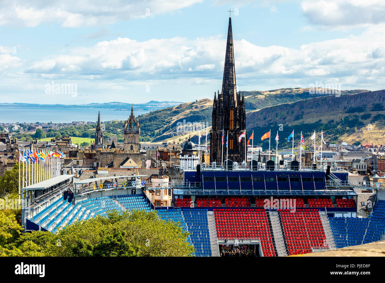 Edinburgh cityscape urban building skyline aerial view from Edinburgh ...
